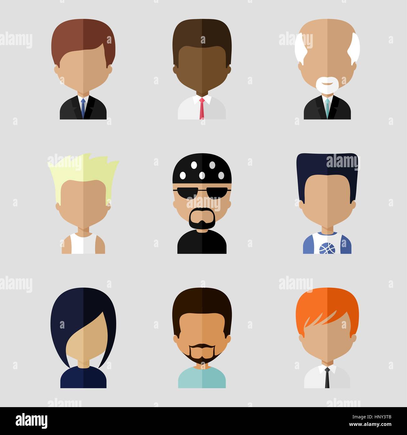 Male avatar icons vector set hi-res stock photography and images - Alamy