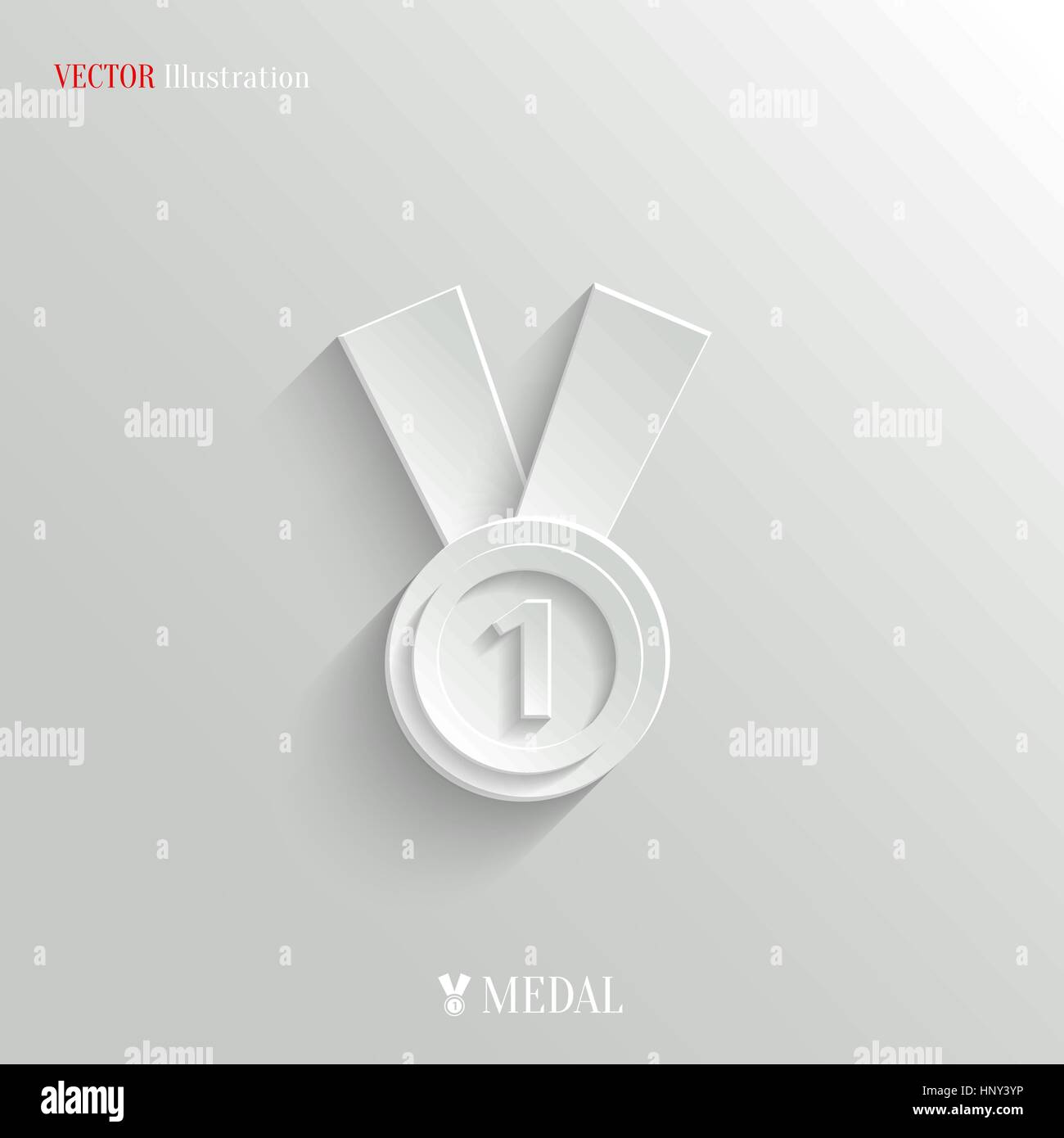 Medal icon - vector education background with shadow Stock Vector Image ...