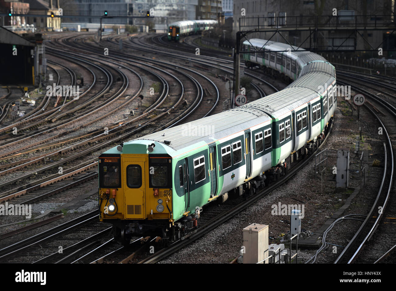 A Southern rail train at Victoria Station in London Stock Photo - Alamy
