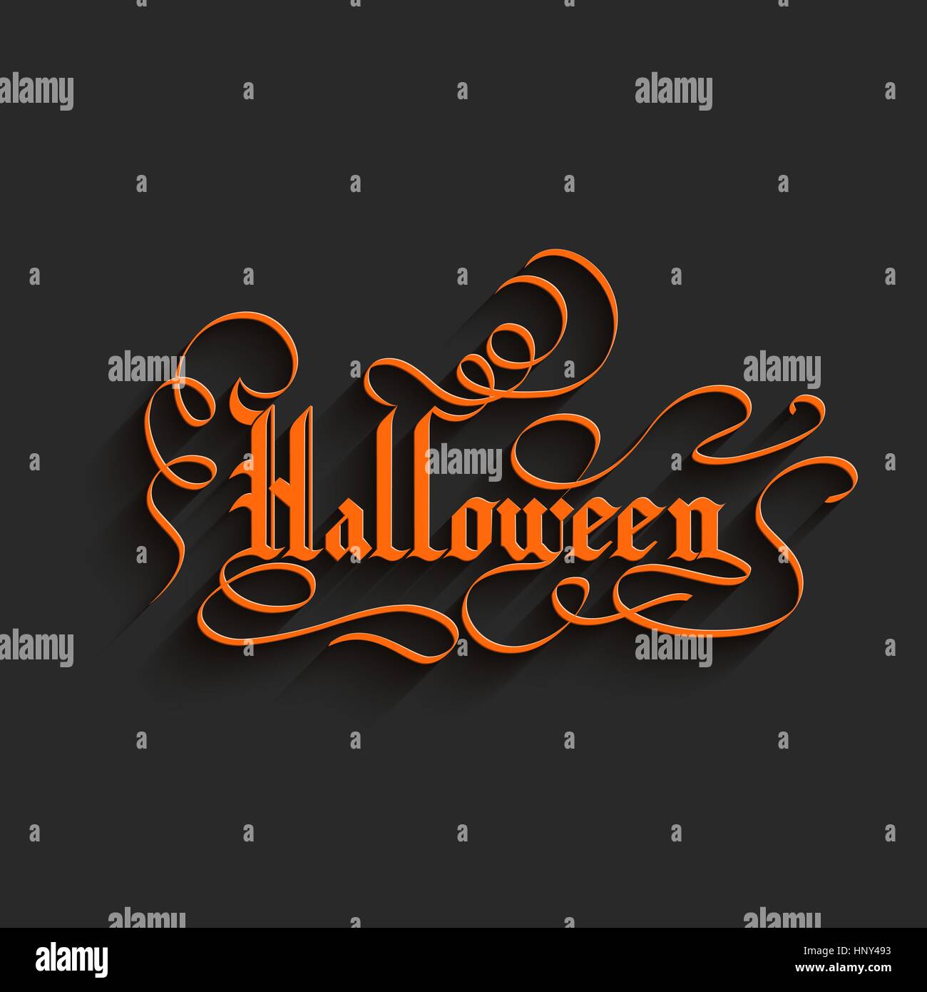 Halloween Hand lettering Greeting Card. Typographical Vector Background ...