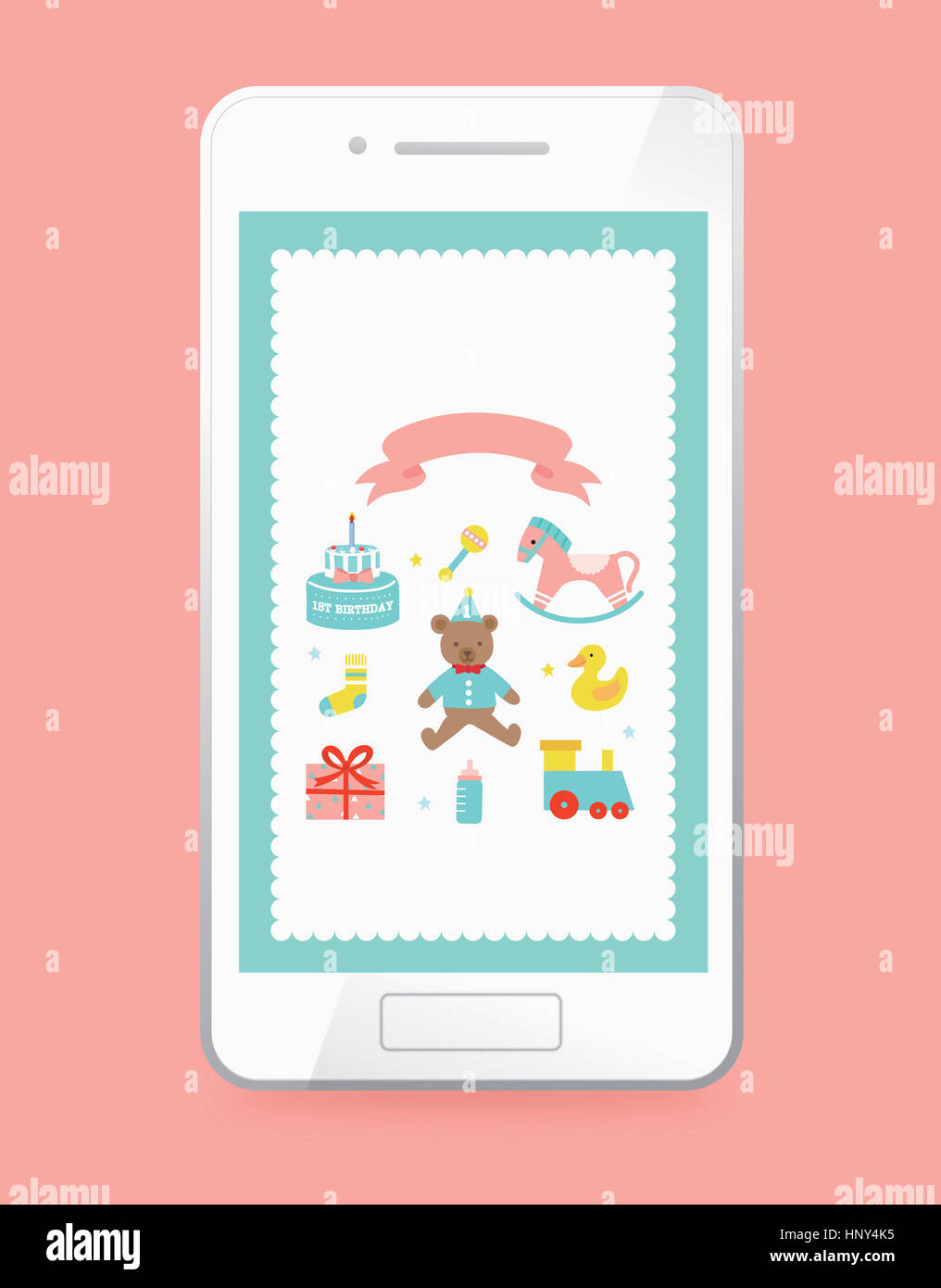 Mobile invitation card Stock Photo - Alamy