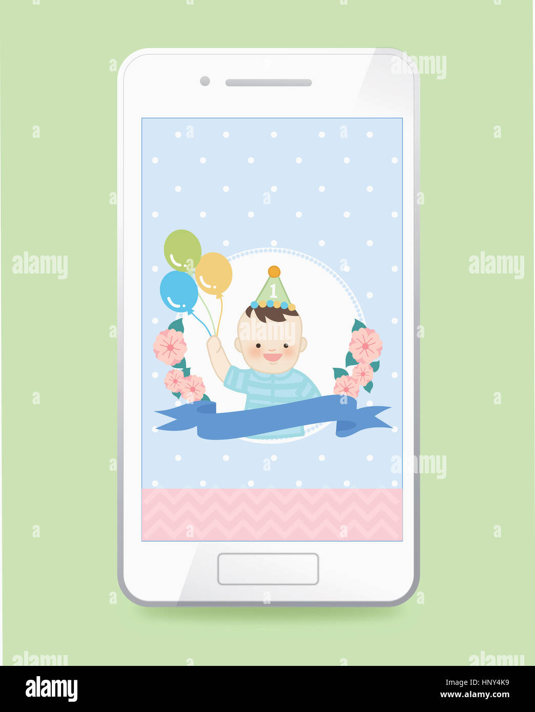 Mobile invitation card Stock Photo - Alamy