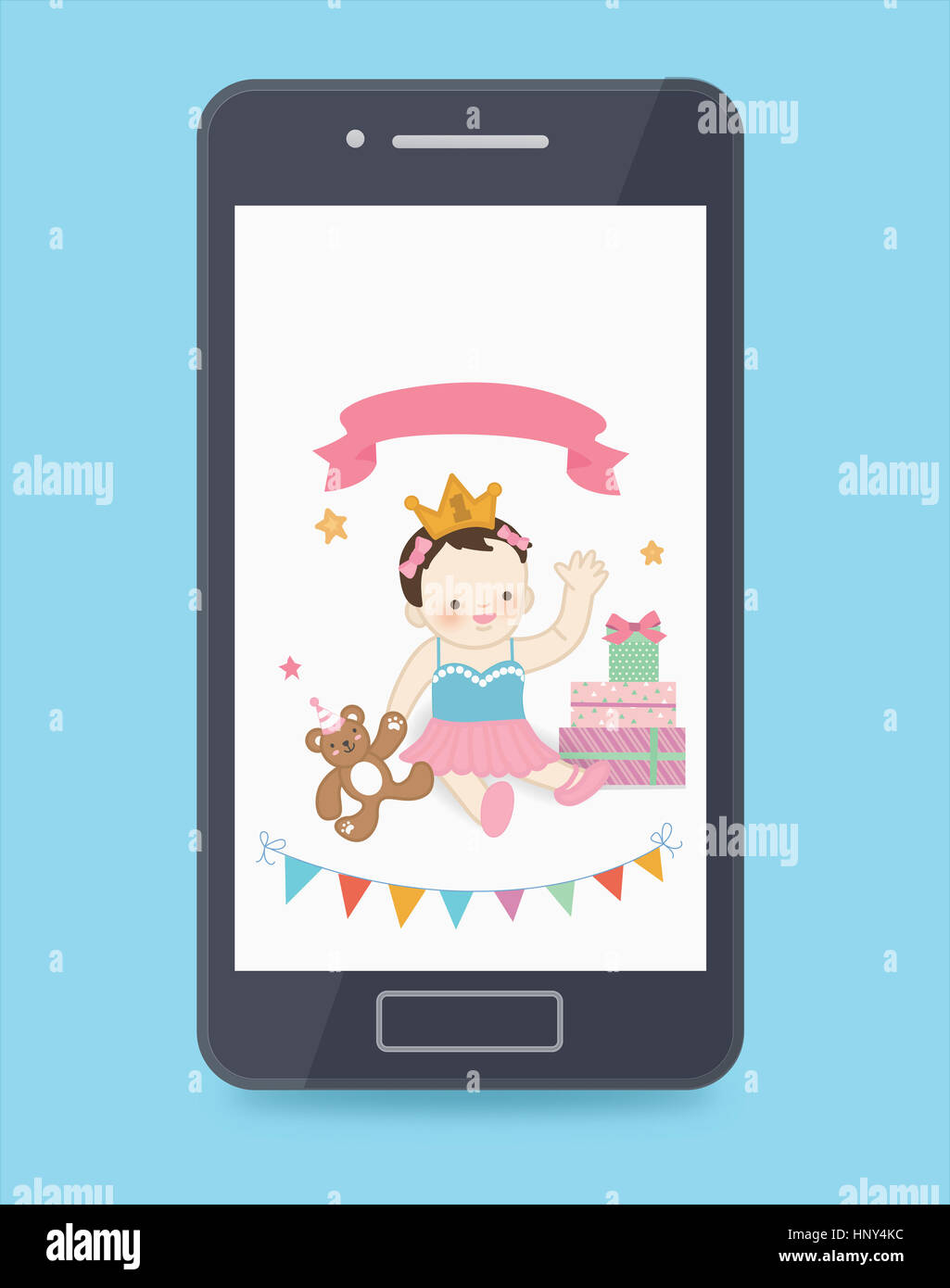 Mobile invitation card Stock Photo - Alamy