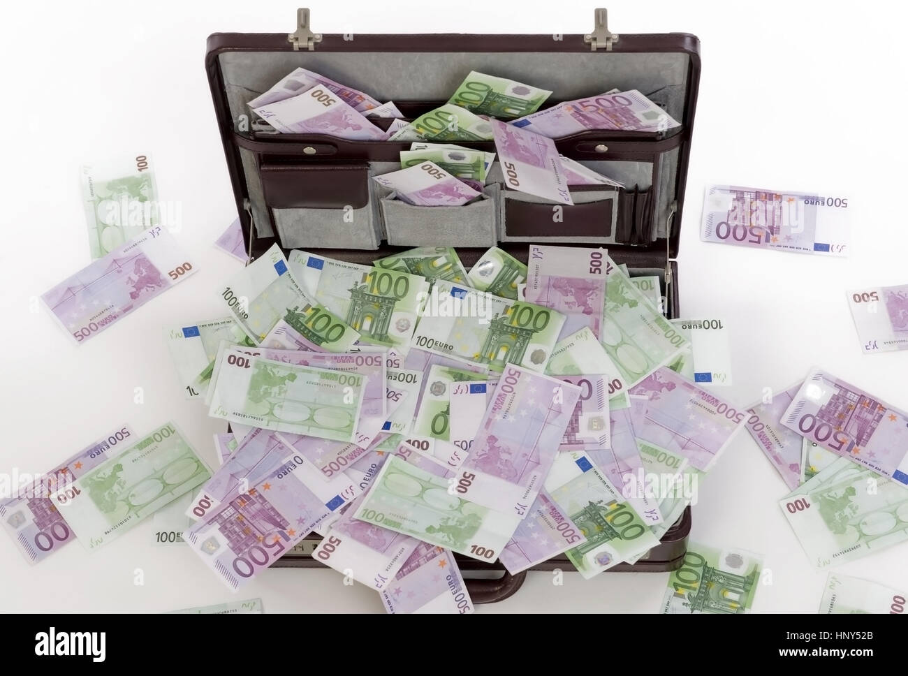 Voller Geldkoffer - full money bag Stock Photo - Alamy