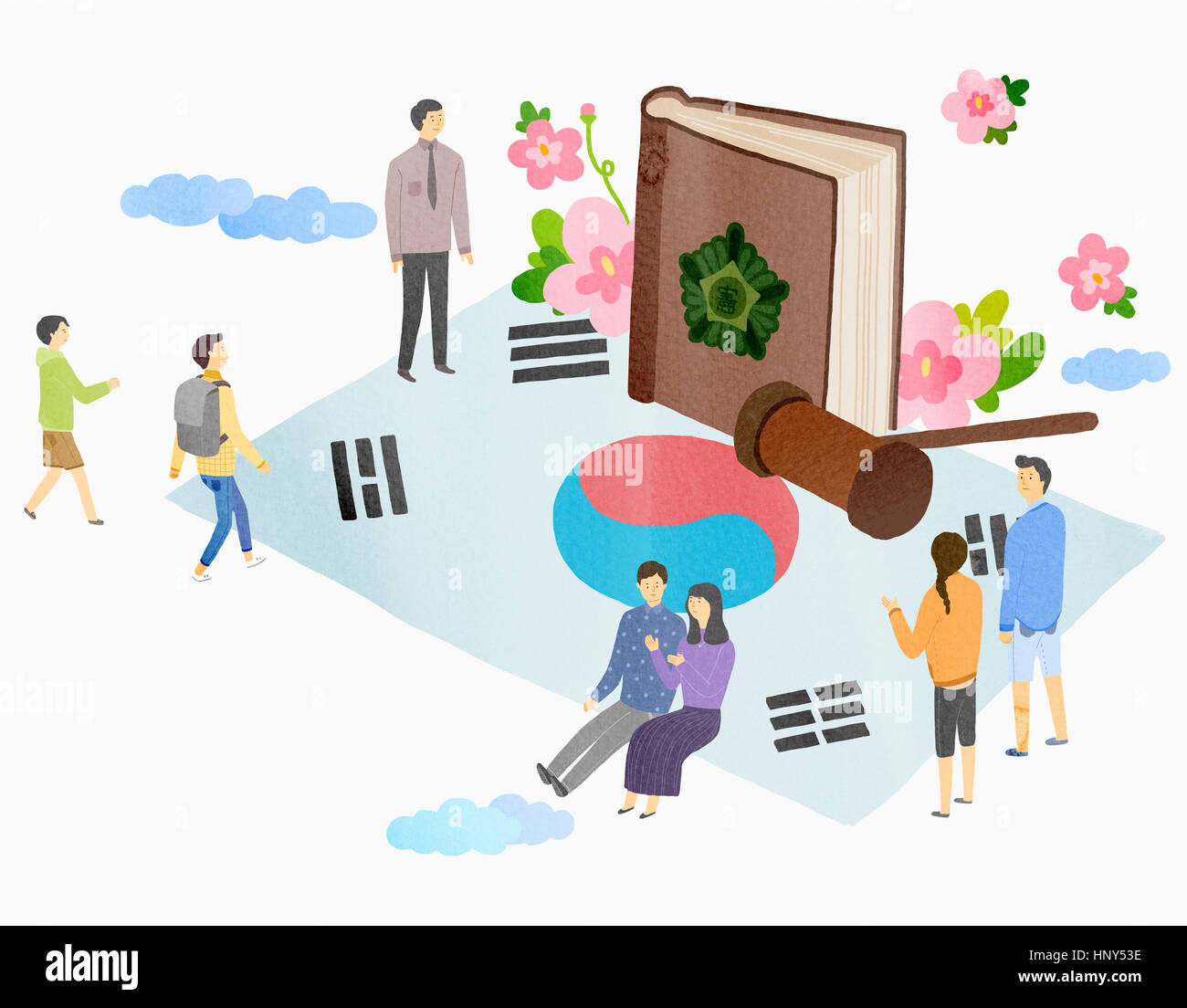 Illustration representing Korean Constitution Day Stock Photo - Alamy
