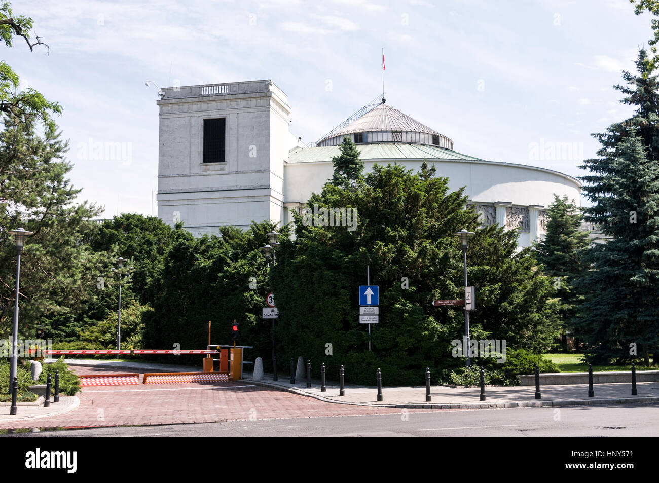 Main gate entrance to the Sejm Debate Hall in the Polish Parliament ...