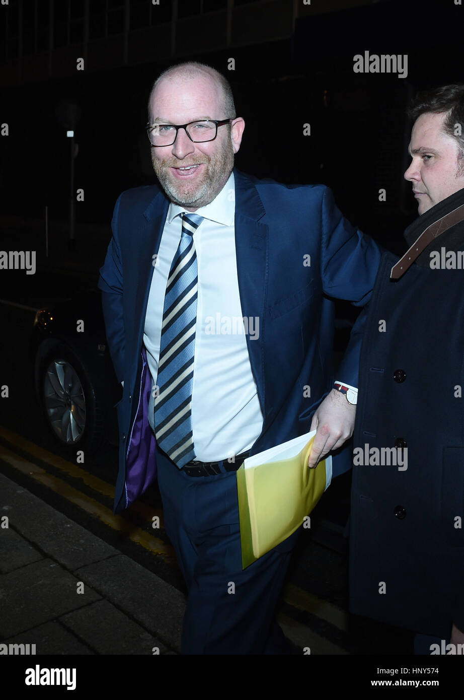 Ukip leader Paul Nuttall arriving at the studios of Radio Stoke while ...