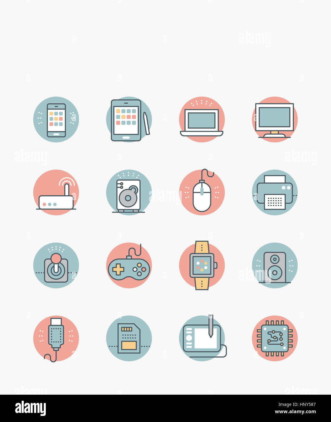 Various icons of devices icon hi-res stock photography and images - Alamy