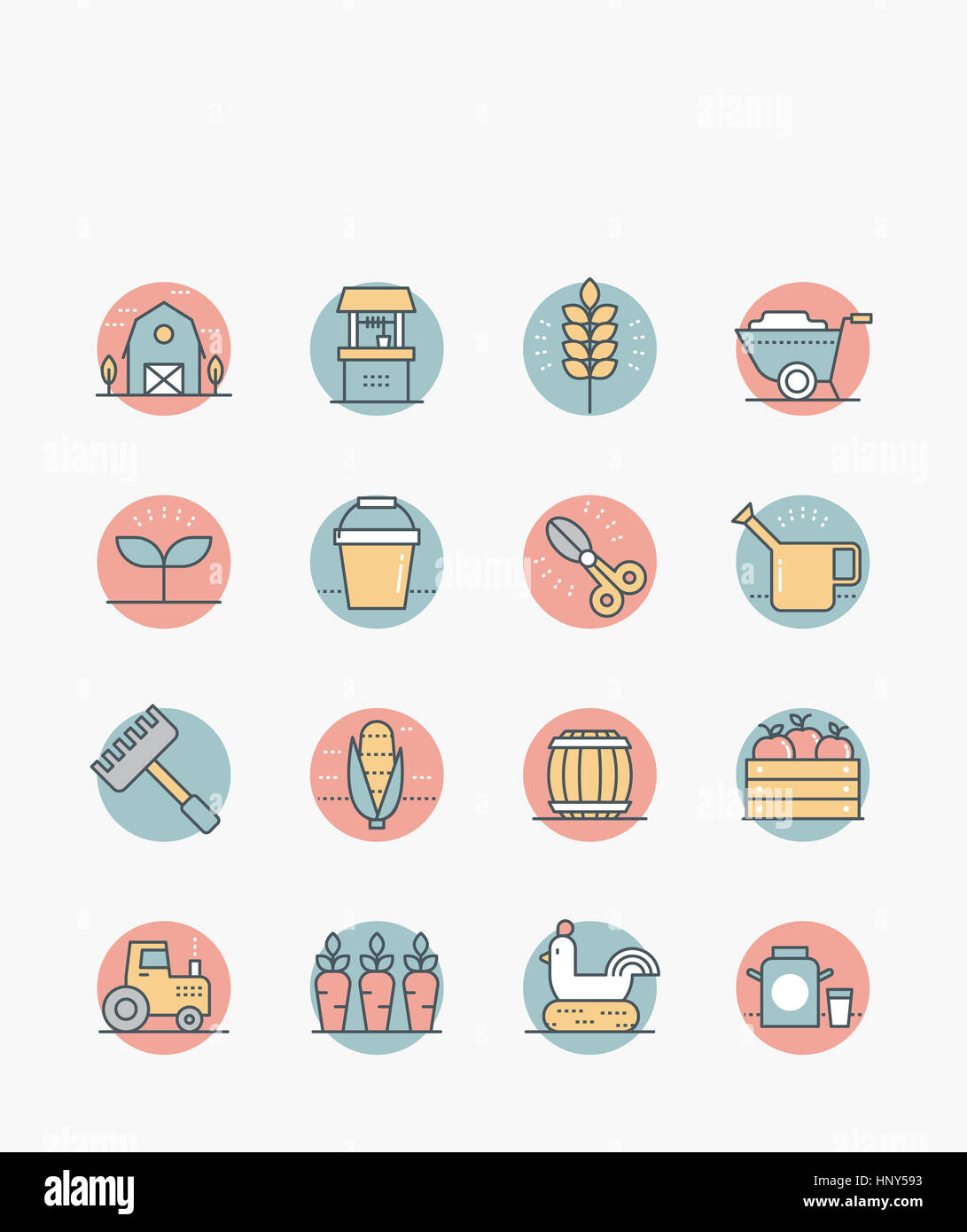 Various icons related to farming Stock Photo - Alamy