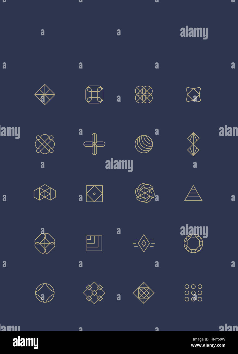 Icons of various geometric symbols Stock Photo - Alamy