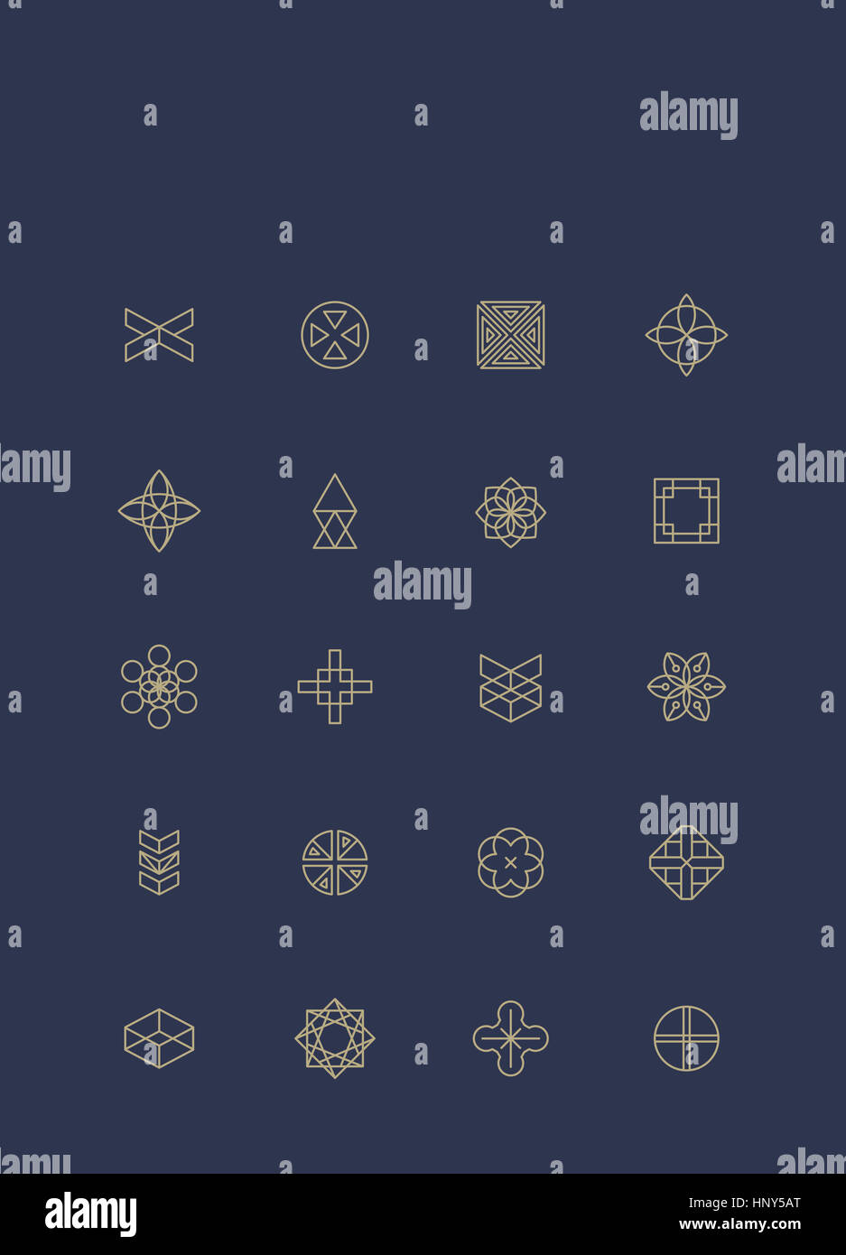 Icons of various geometric emblems Stock Photo - Alamy