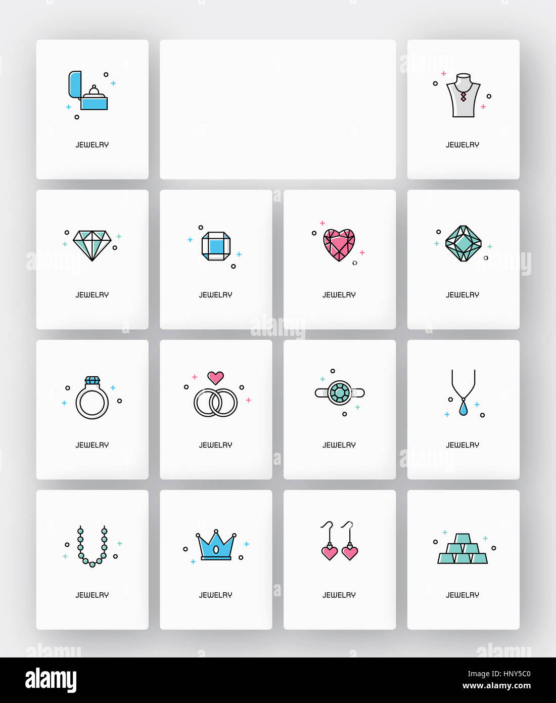 Various icons of jewelry Stock Photo - Alamy