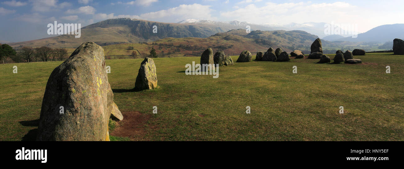 Summer, Castlerigg Ancient Stone Circle, near Keswick Town, Lake ...