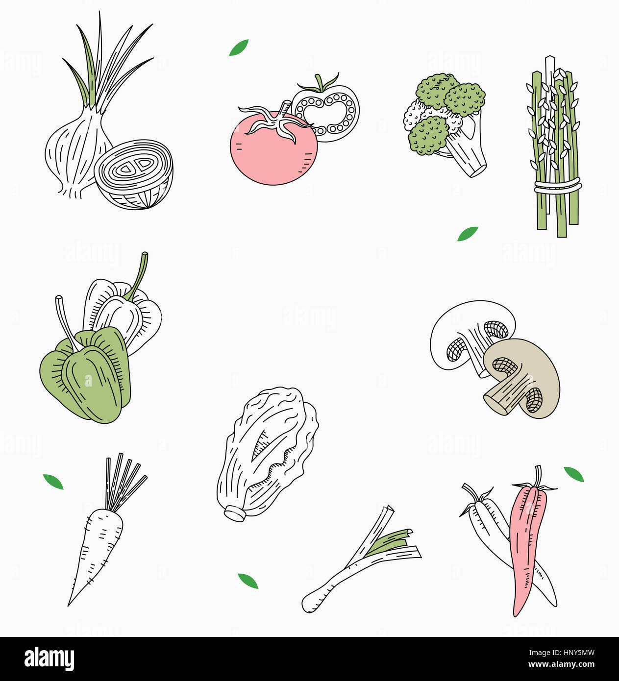 Drawing of various vegetables Stock Photo - Alamy