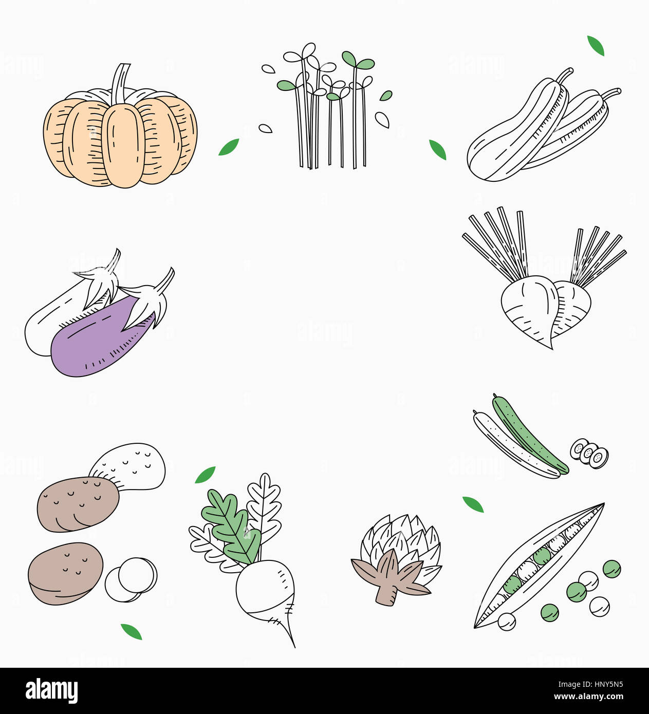 Drawing of various vegetables Stock Photo - Alamy