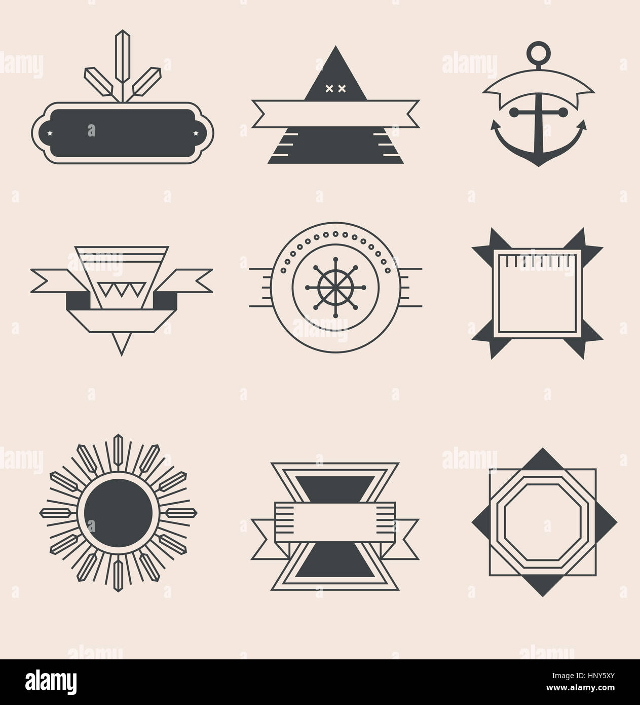 Various emblem labels Stock Photo - Alamy