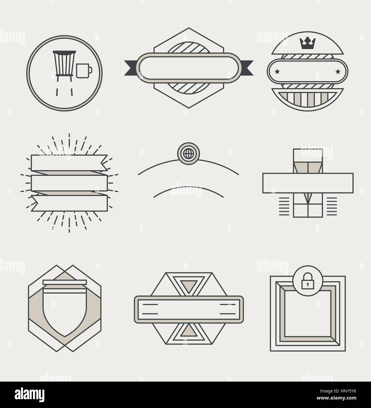 Various emblem labels Stock Photo - Alamy