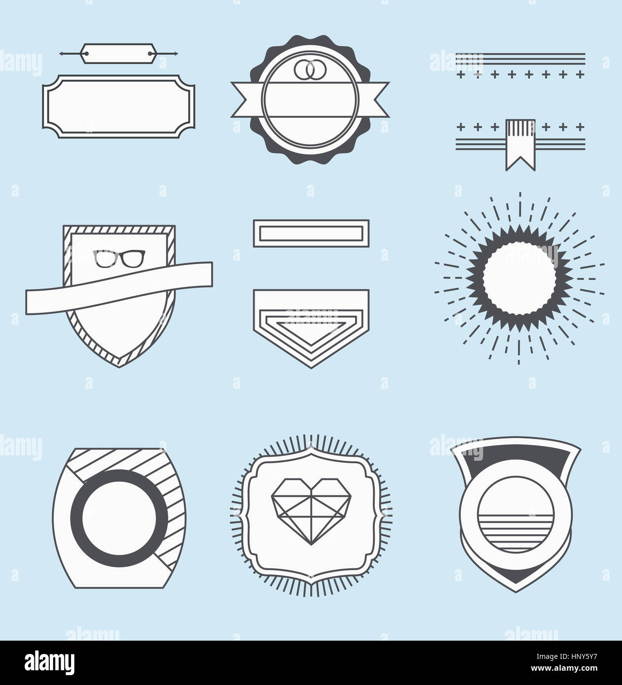 Various emblem labels Stock Photo - Alamy