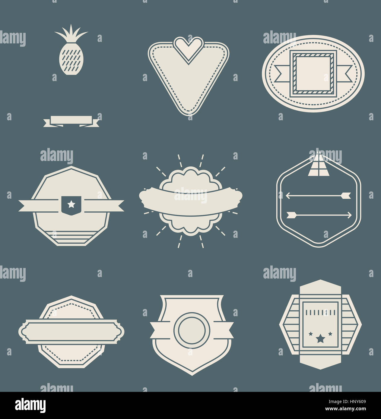 Various emblem labels Stock Photo - Alamy