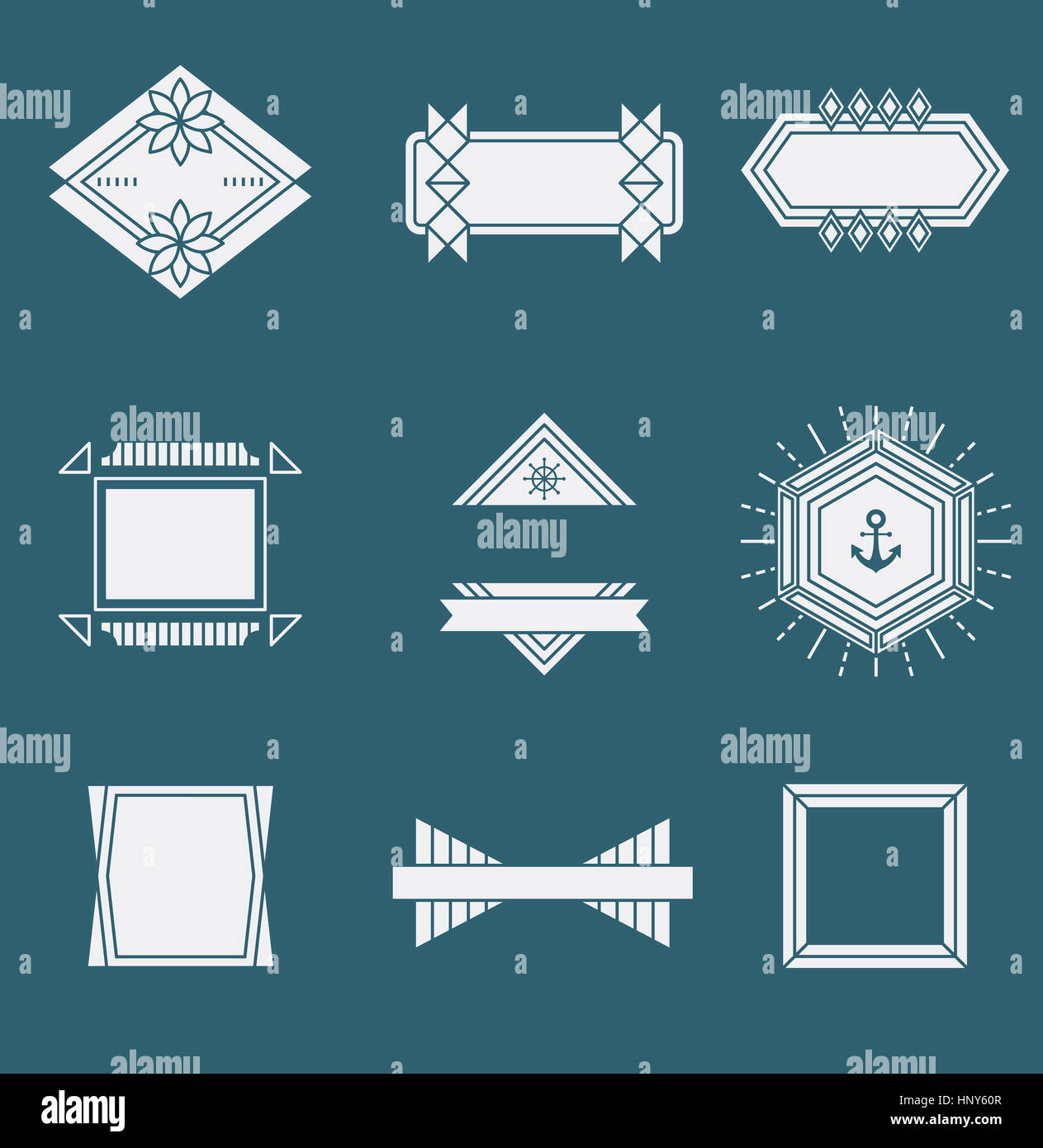 Various geometric labels Stock Photo - Alamy