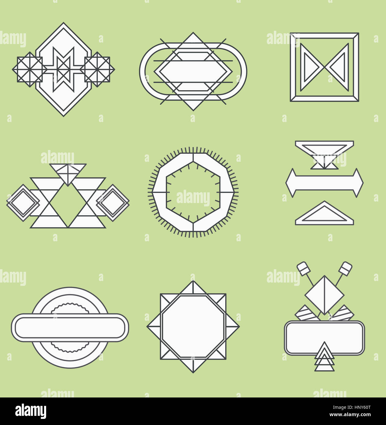 Various geometric labels Stock Photo - Alamy