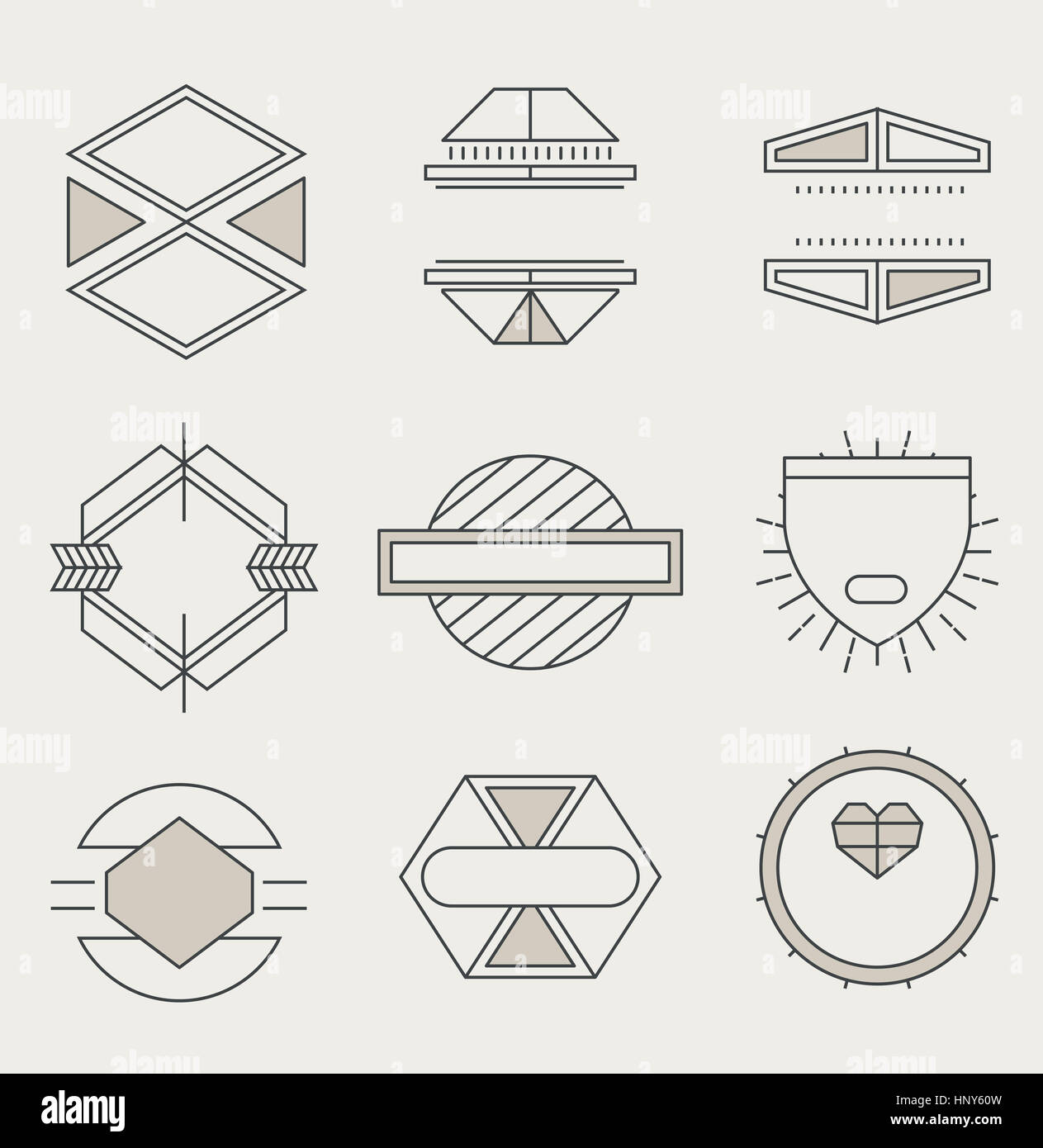 Various geometric labels Stock Photo - Alamy