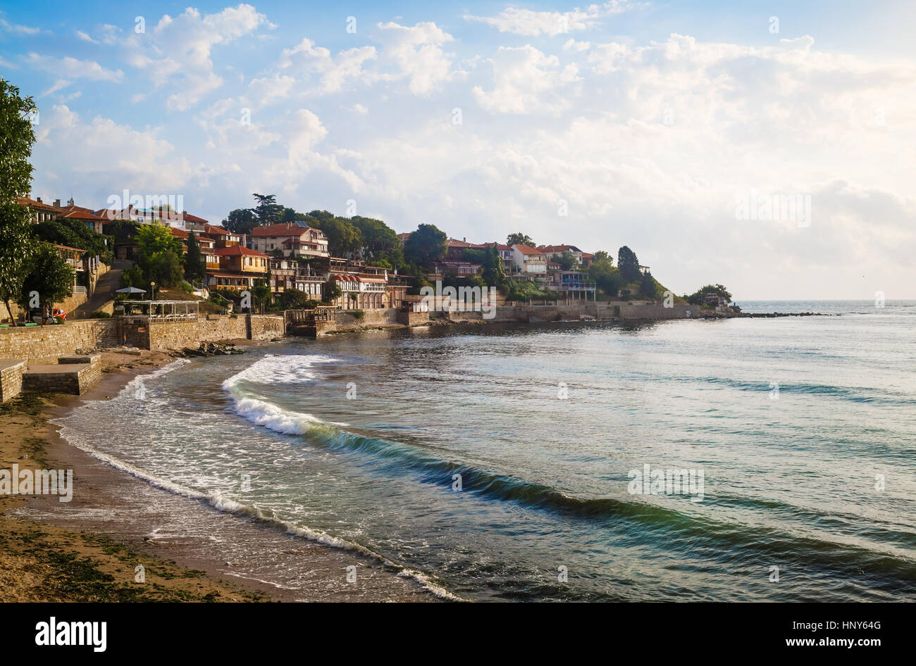 Seaside resort and ancient old town Nesebar in Bulgaria. Bulgarian ...