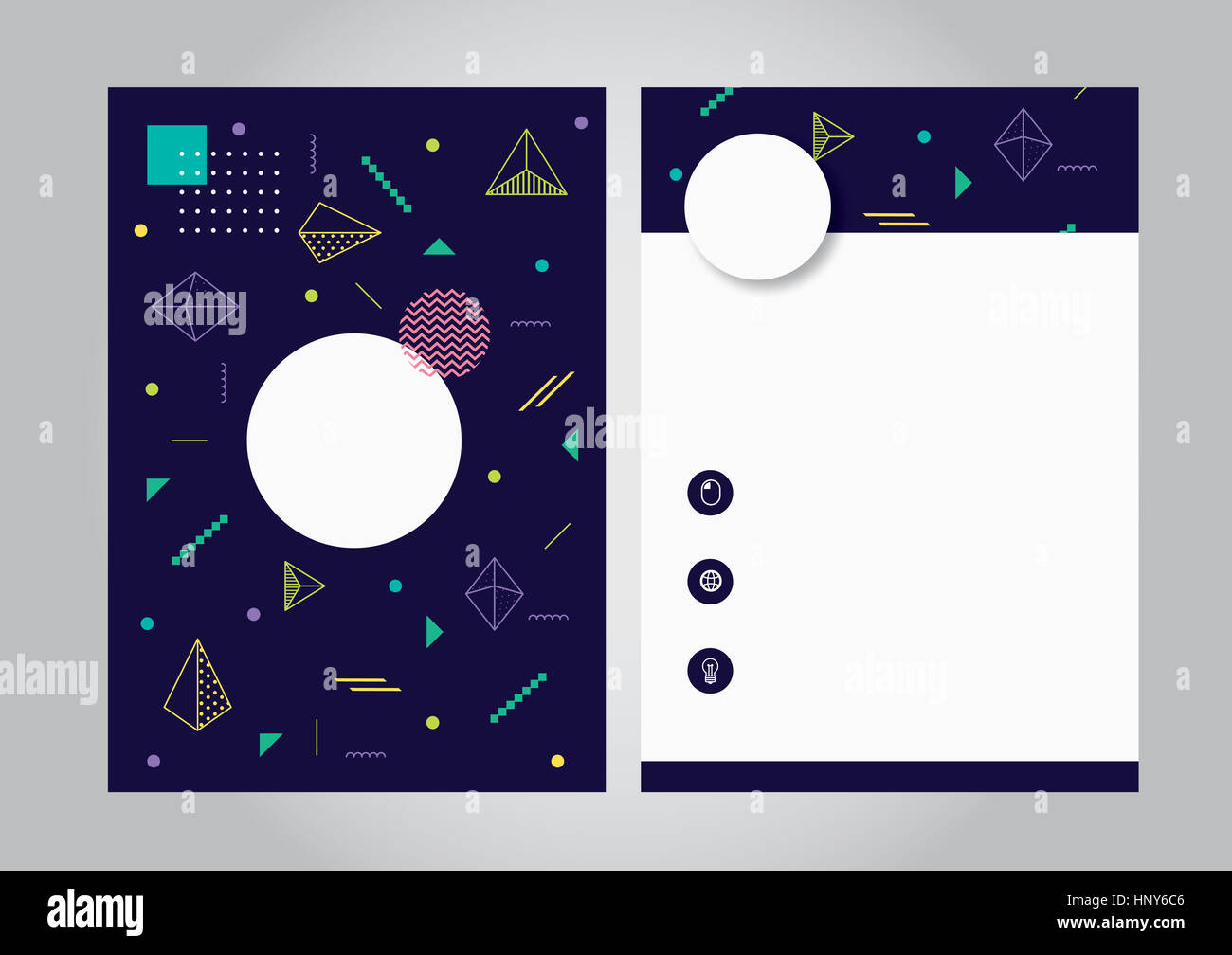 Pamphlet with geometric figures Stock Photo - Alamy