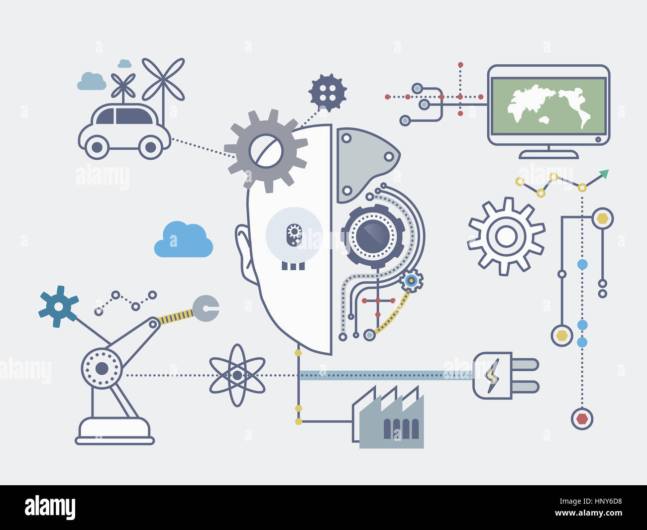 Illustration related to robotics Stock Photo - Alamy