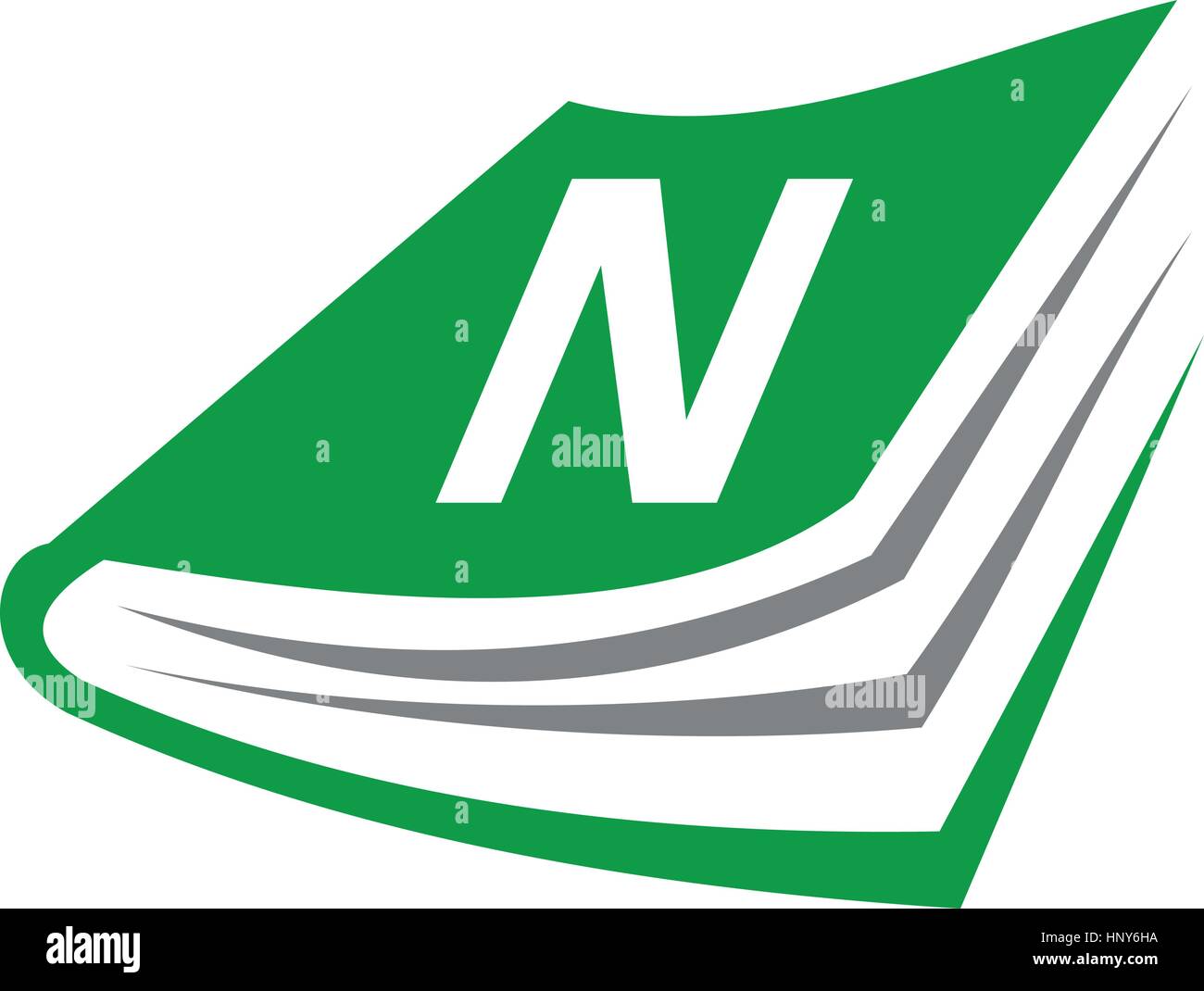 Book Initial N Stock Vector Image & Art - Alamy