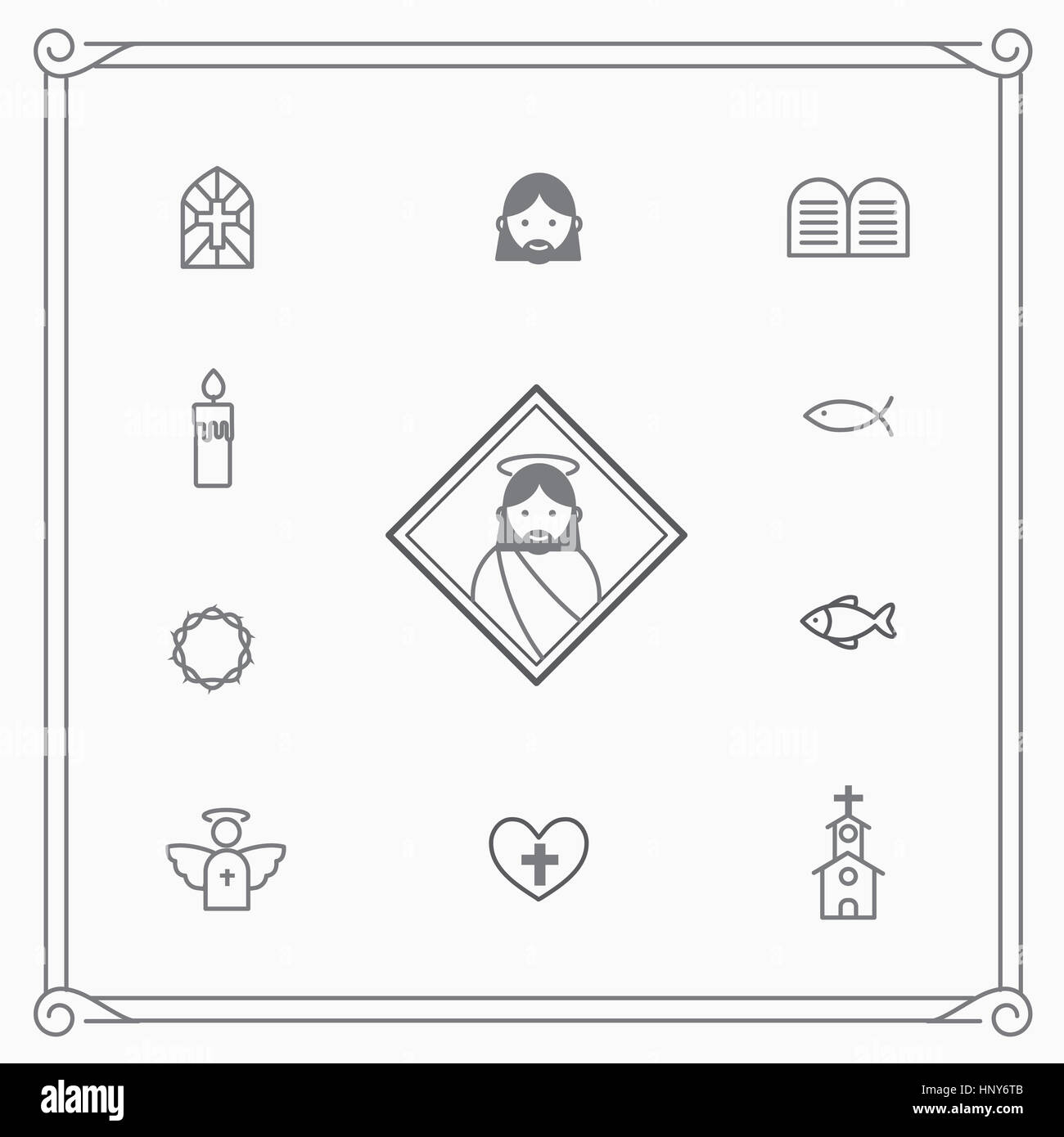 Angel christianity line icon Cut Out Stock Images & Pictures - Alamy