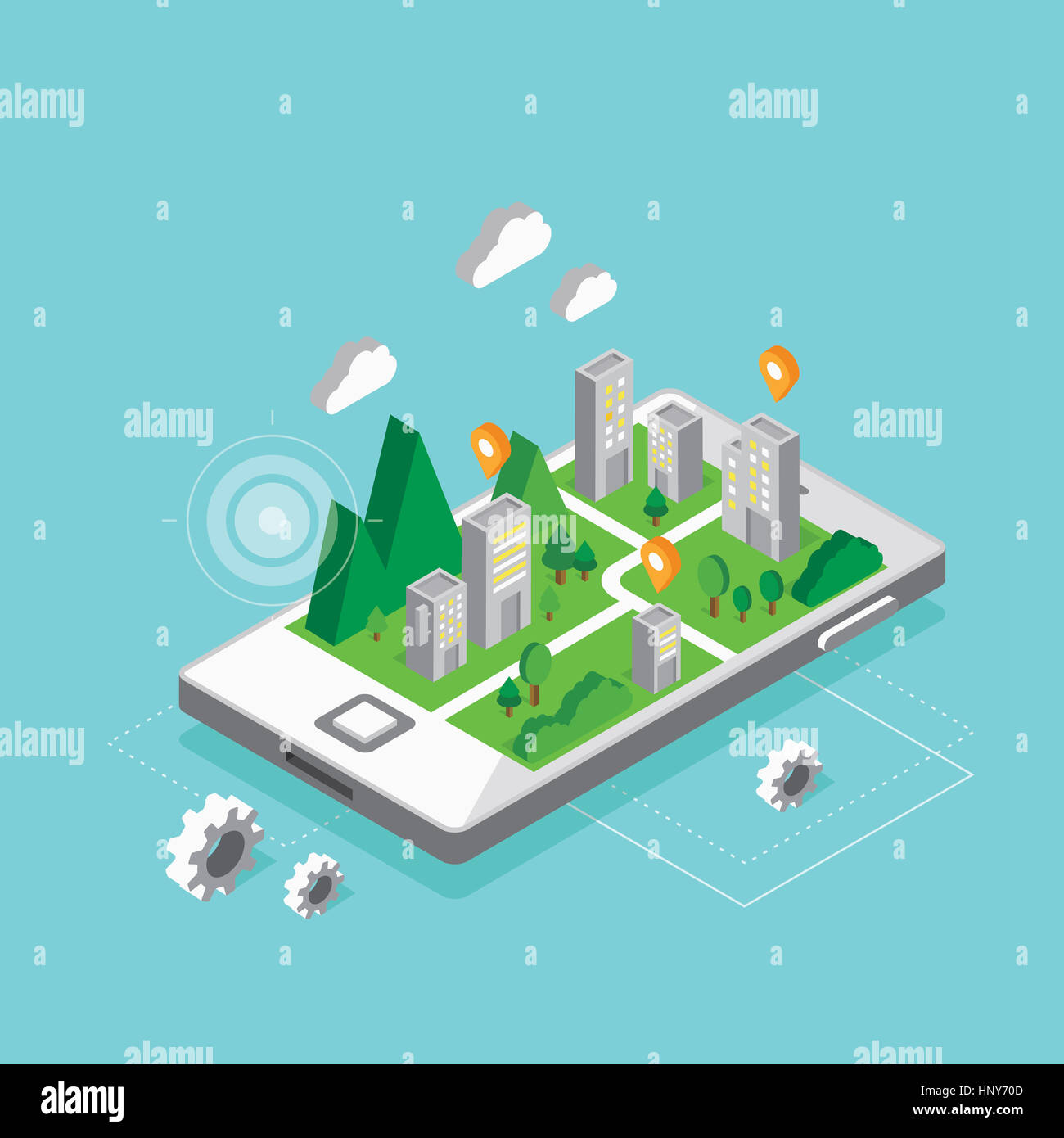 High technology of mobile navigation Stock Photo - Alamy