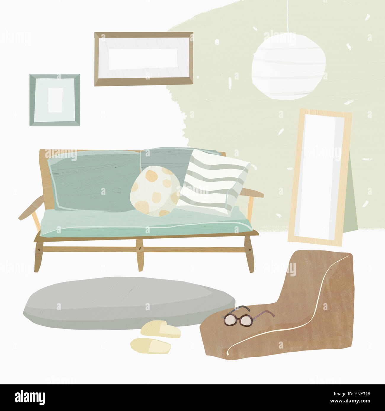 Various objects for interior illustration hi-res stock photography and ...