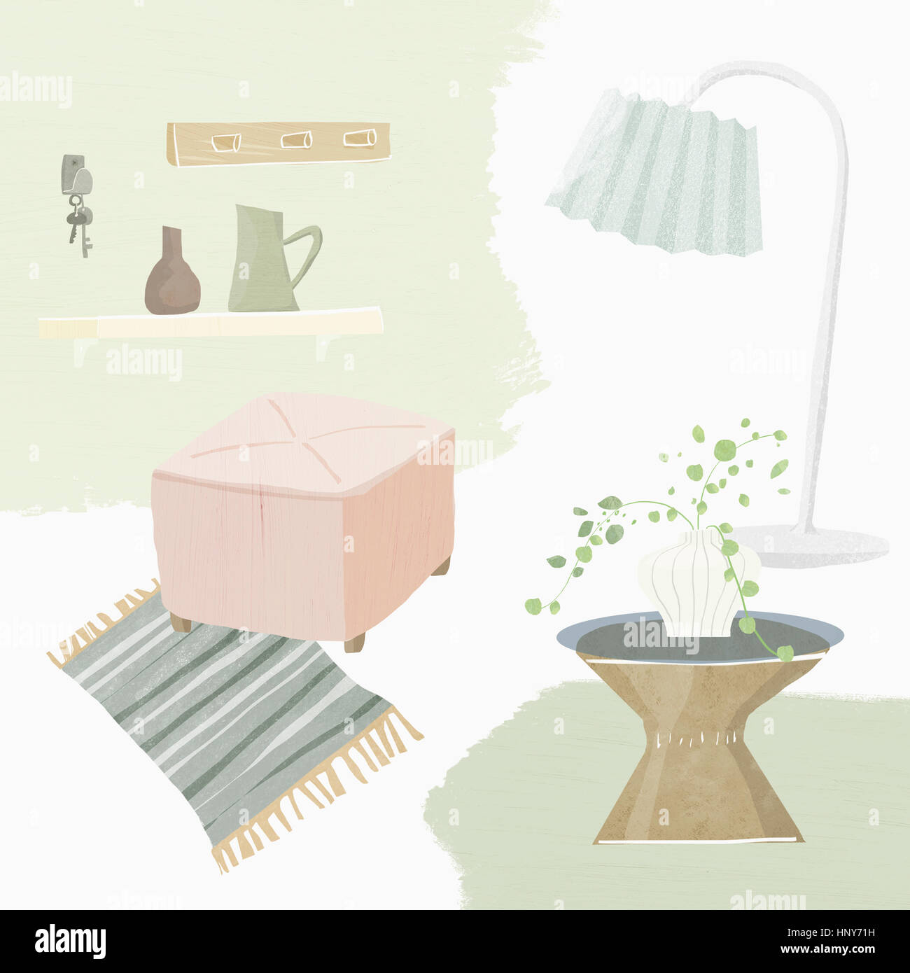 Various objects for interior illustration hi-res stock photography and ...