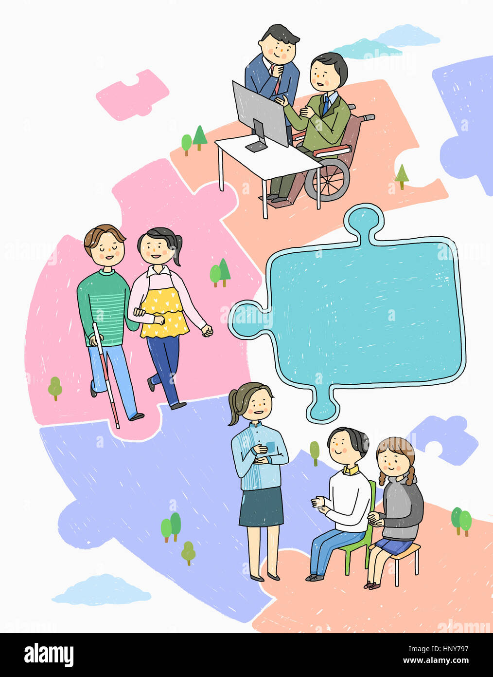 Illustration representing welfare service Stock Photo - Alamy