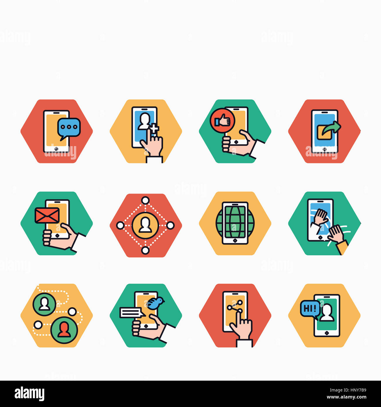 Various icons related to SNS Stock Photo - Alamy