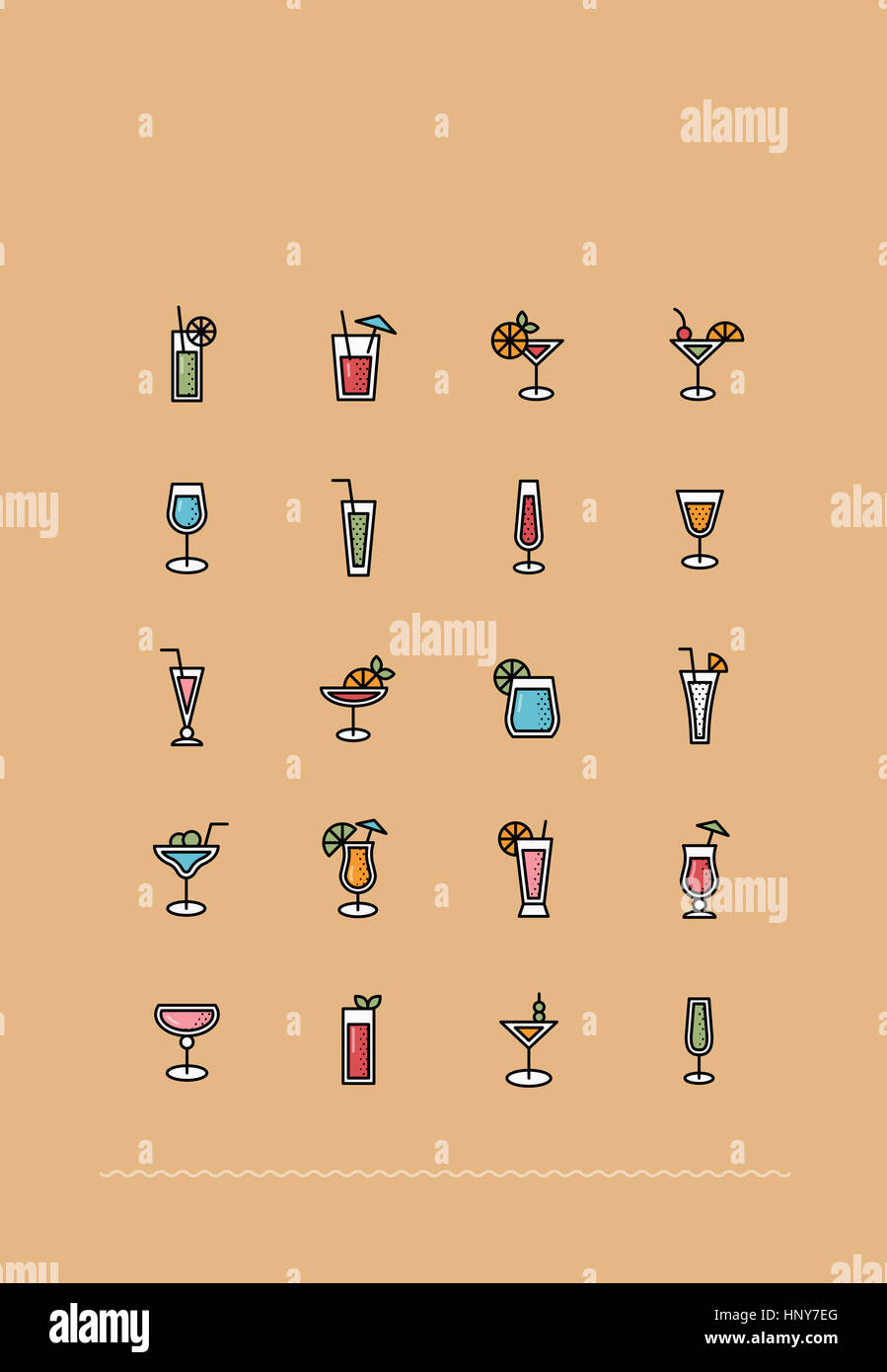 Icons of various drinks icon hi-res stock photography and images - Alamy