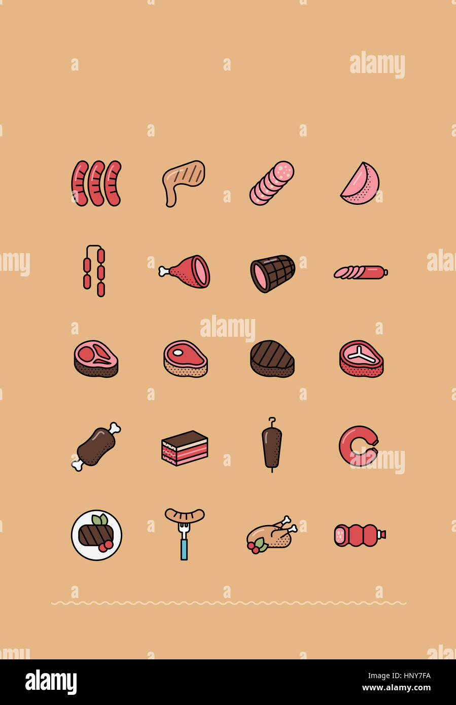 Icons of various food Stock Photo - Alamy