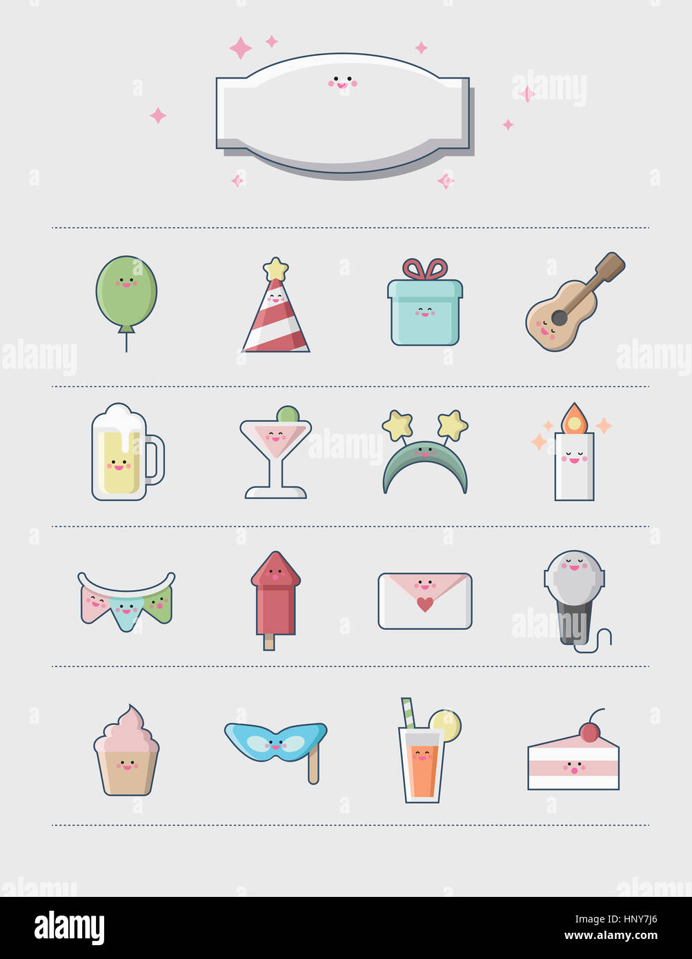 Various icons related to party Stock Photo - Alamy