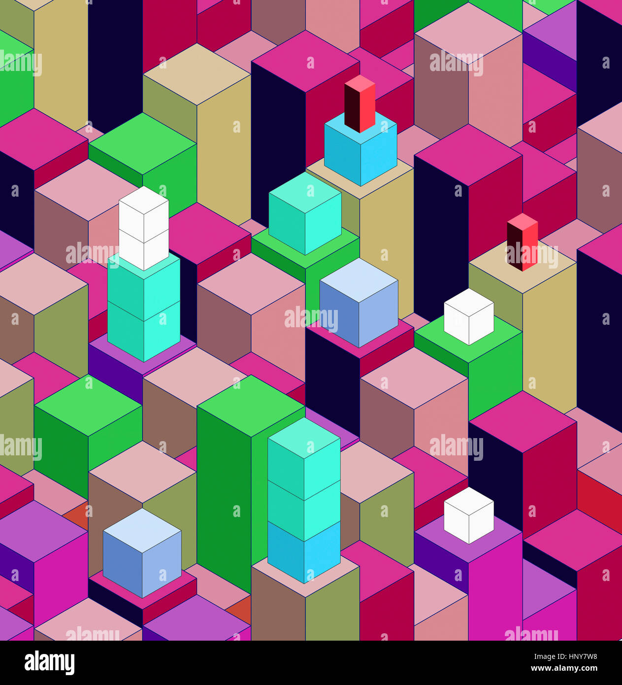 Patterns of stacked cubes Stock Photo - Alamy