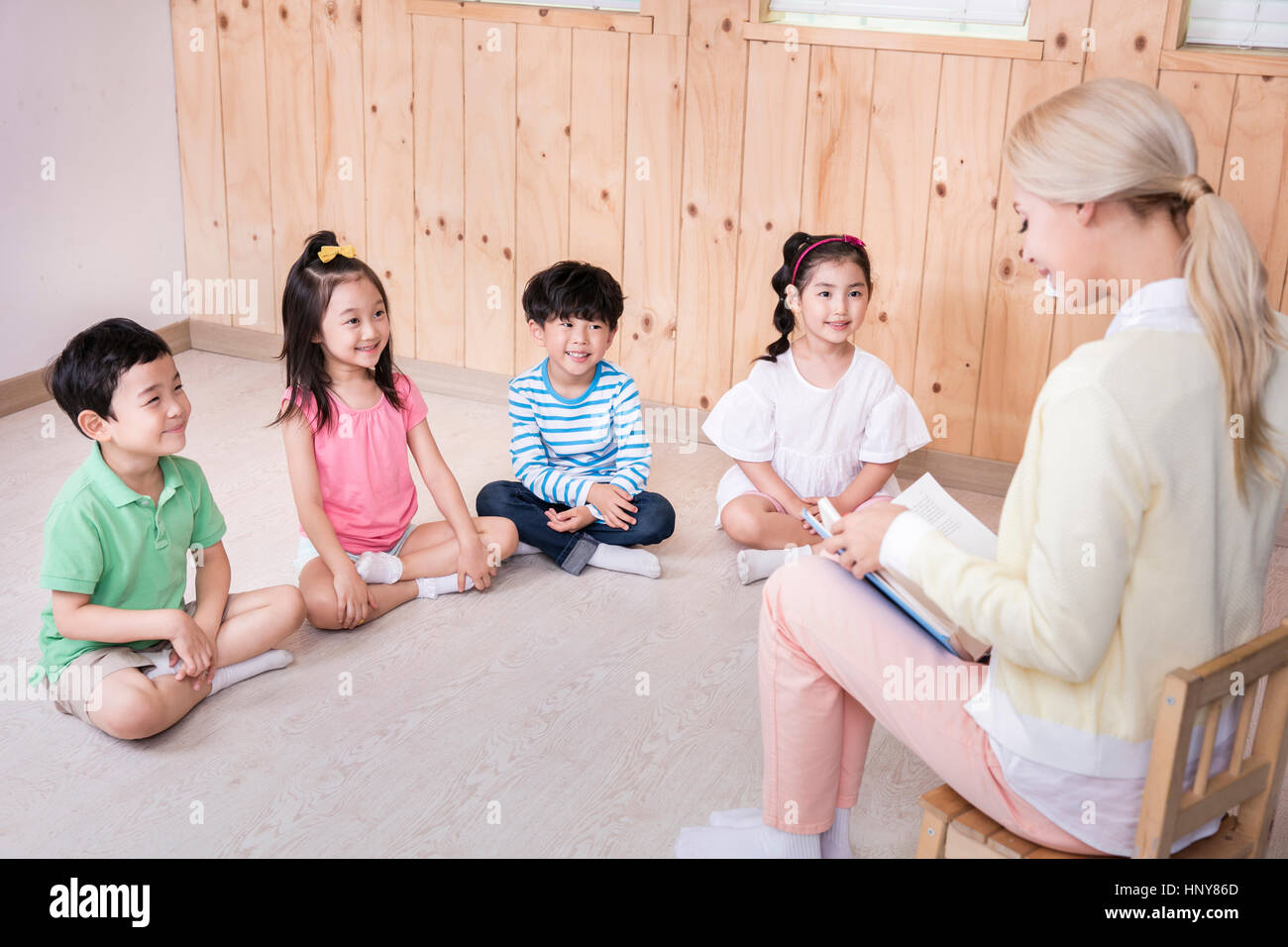 Class at kindergarten Stock Photo - Alamy
