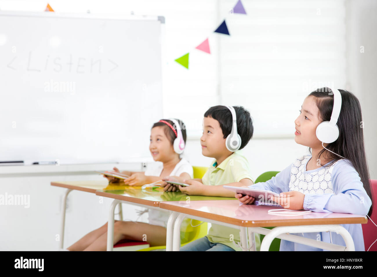 Kindergarten children at English class Stock Photo - Alamy