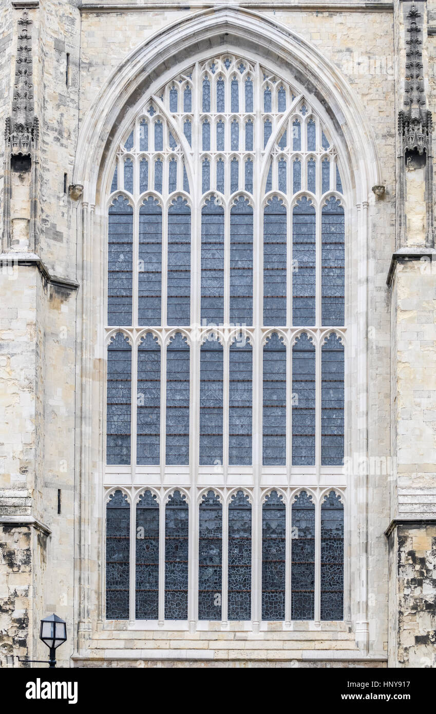 Outside of the stained glass window on the south transept at Canterbury ...