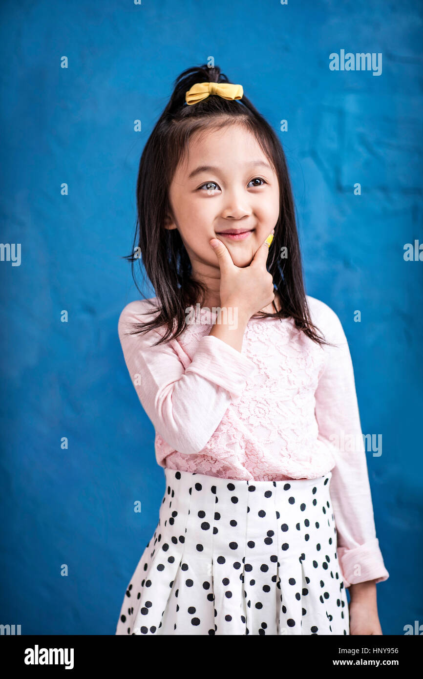 Smiling kindergarten girl Stock Photo - Alamy