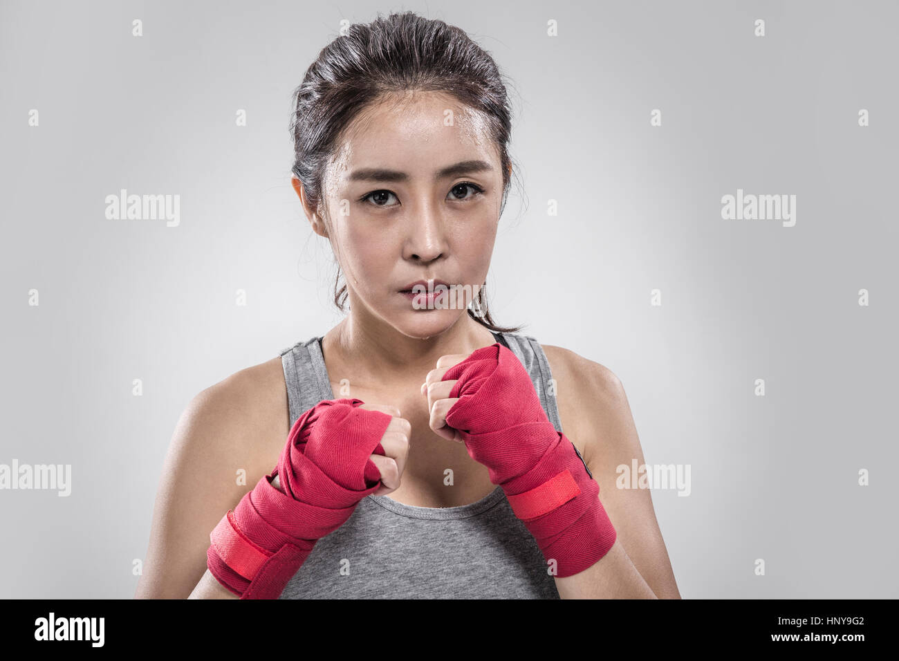 Portrait of female boxer Stock Photo - Alamy