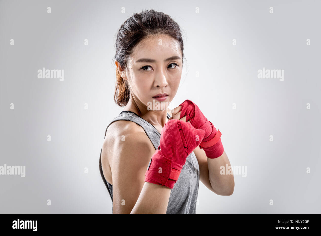 Portrait of female boxer Stock Photo - Alamy