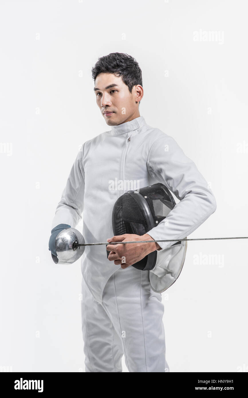 People fencing hi-res stock photography and images - Alamy
