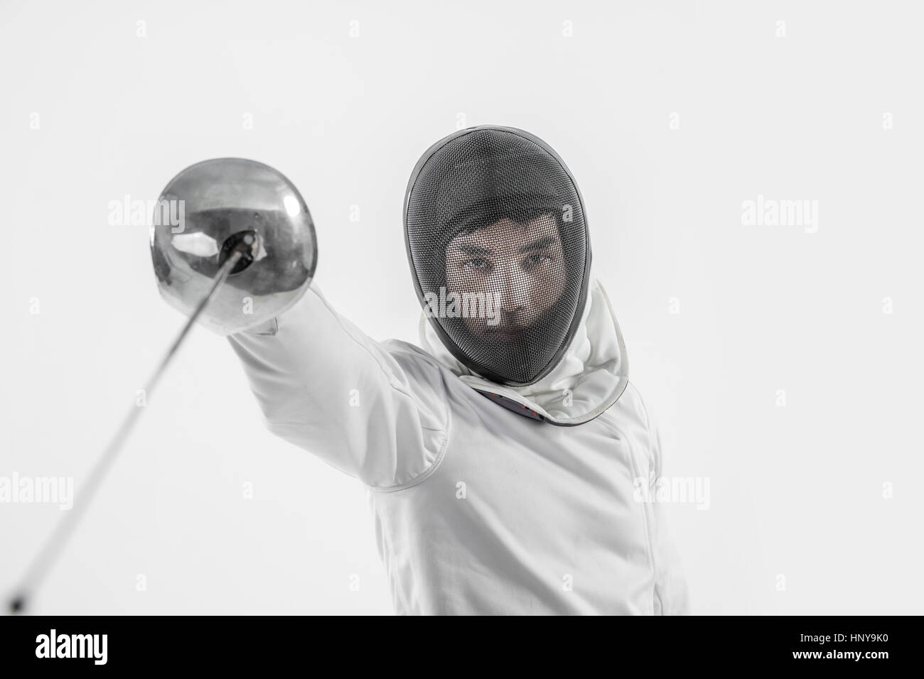 Portrait of fencing player Stock Photo - Alamy