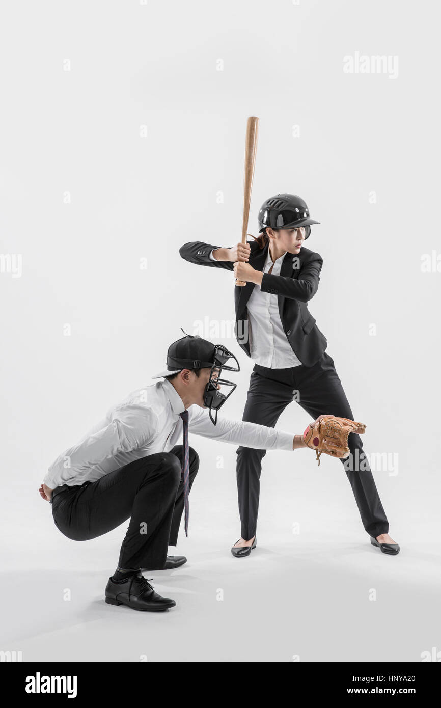 Batter catcher side view hi-res stock photography and images - Alamy