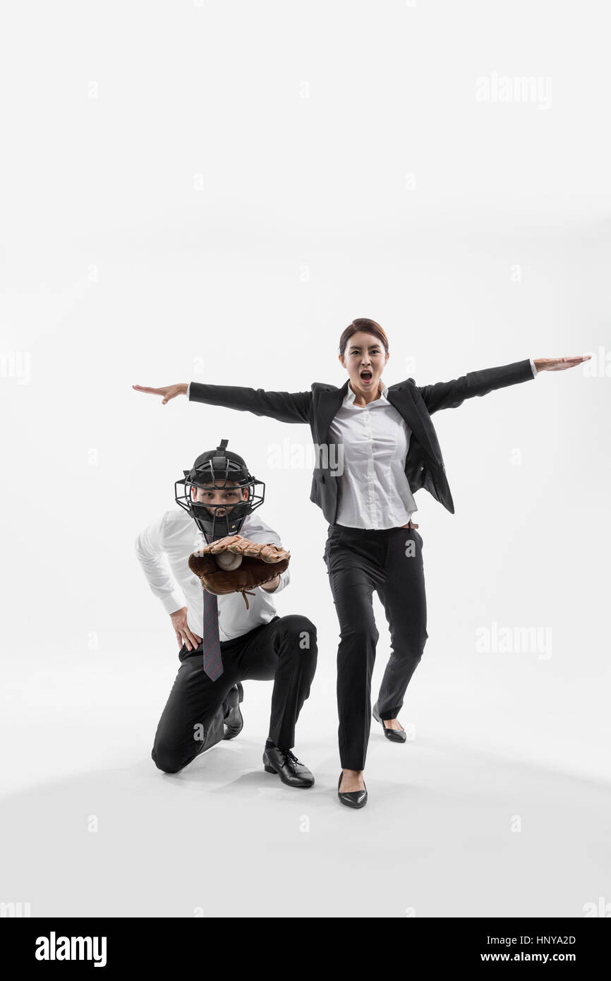 Business people playing baseball Stock Photo - Alamy